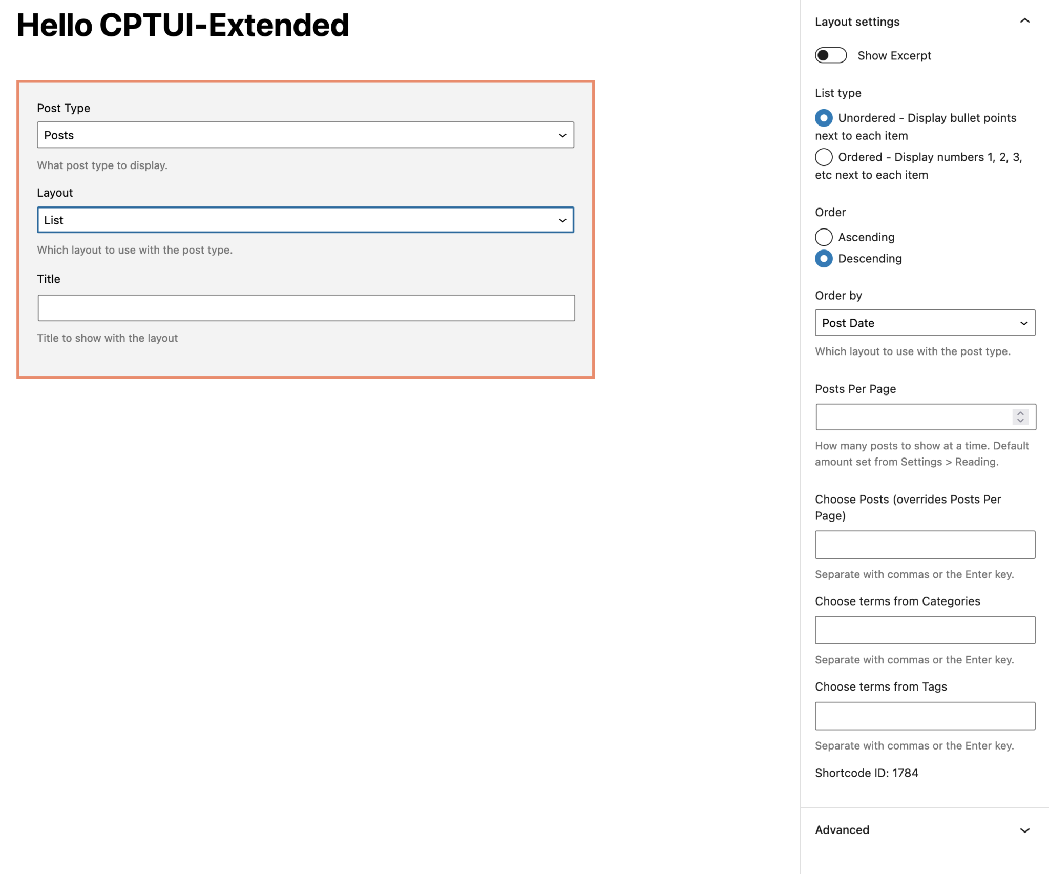List Layout - Pluginize Docs