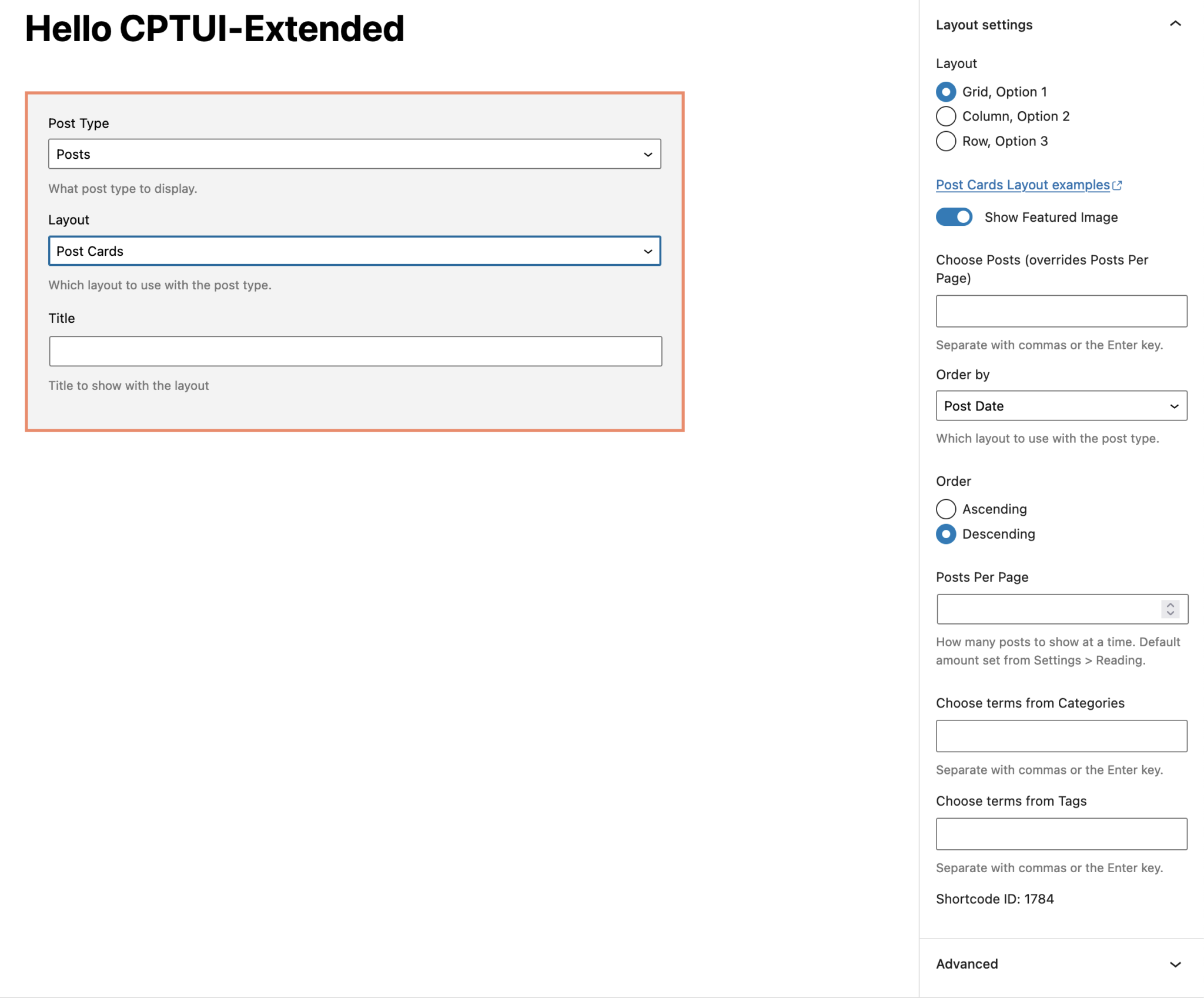 Post Cards Layout - Pluginize Docs